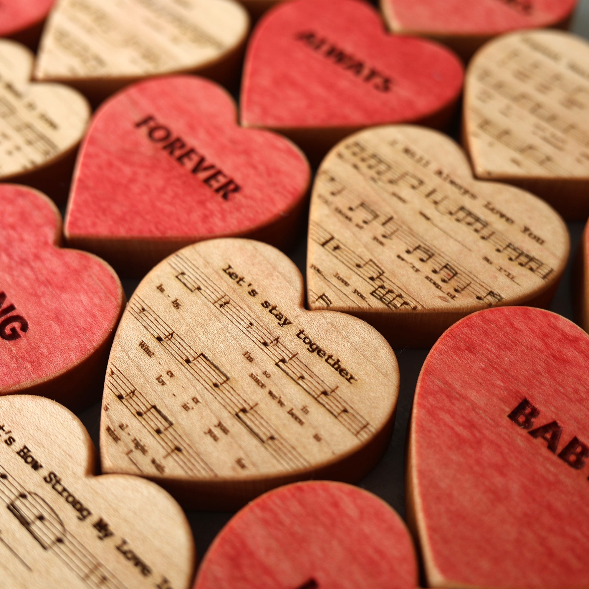 Engraved Love Song Hearts – Dennehey Design Co.
