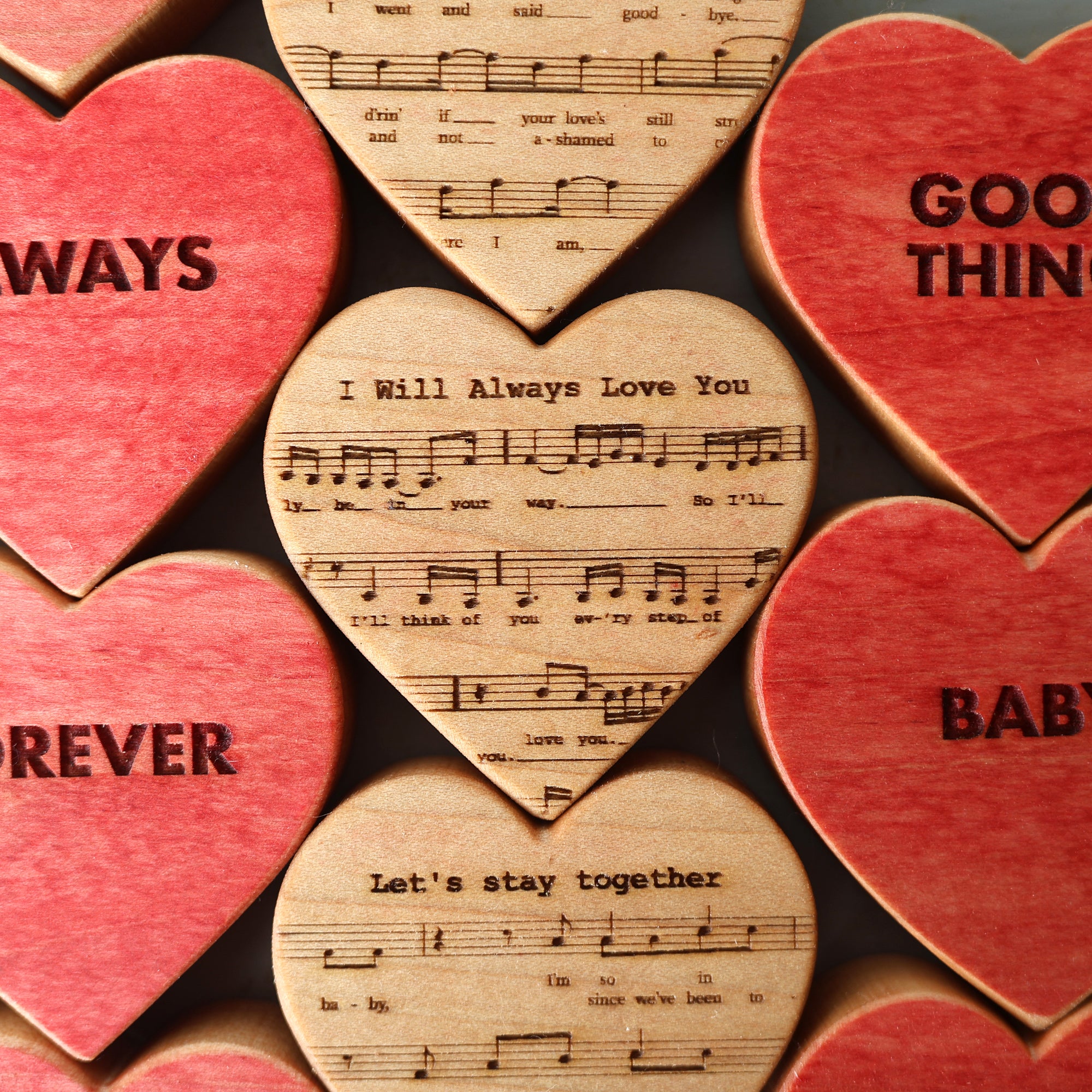 Engraved Love Song Hearts – Dennehey Design Co.