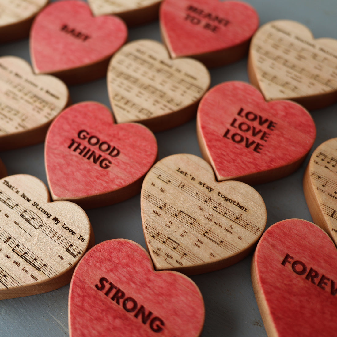 Engraved Love Song Hearts – Dennehey Design Co.