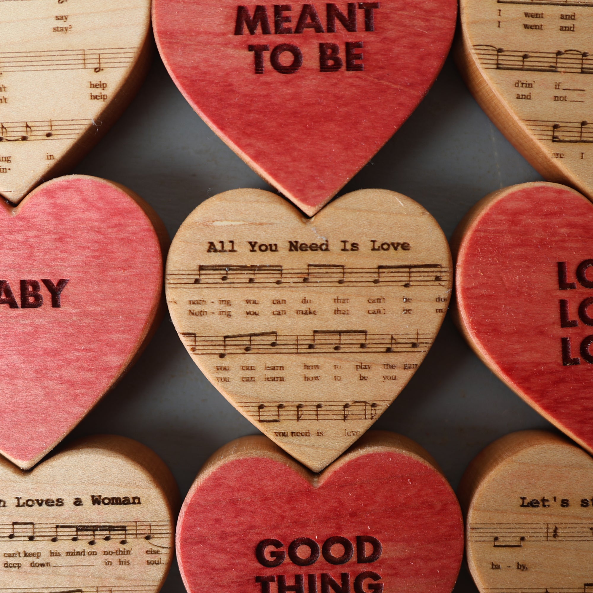 Engraved Love Song Hearts – Dennehey Design Co.