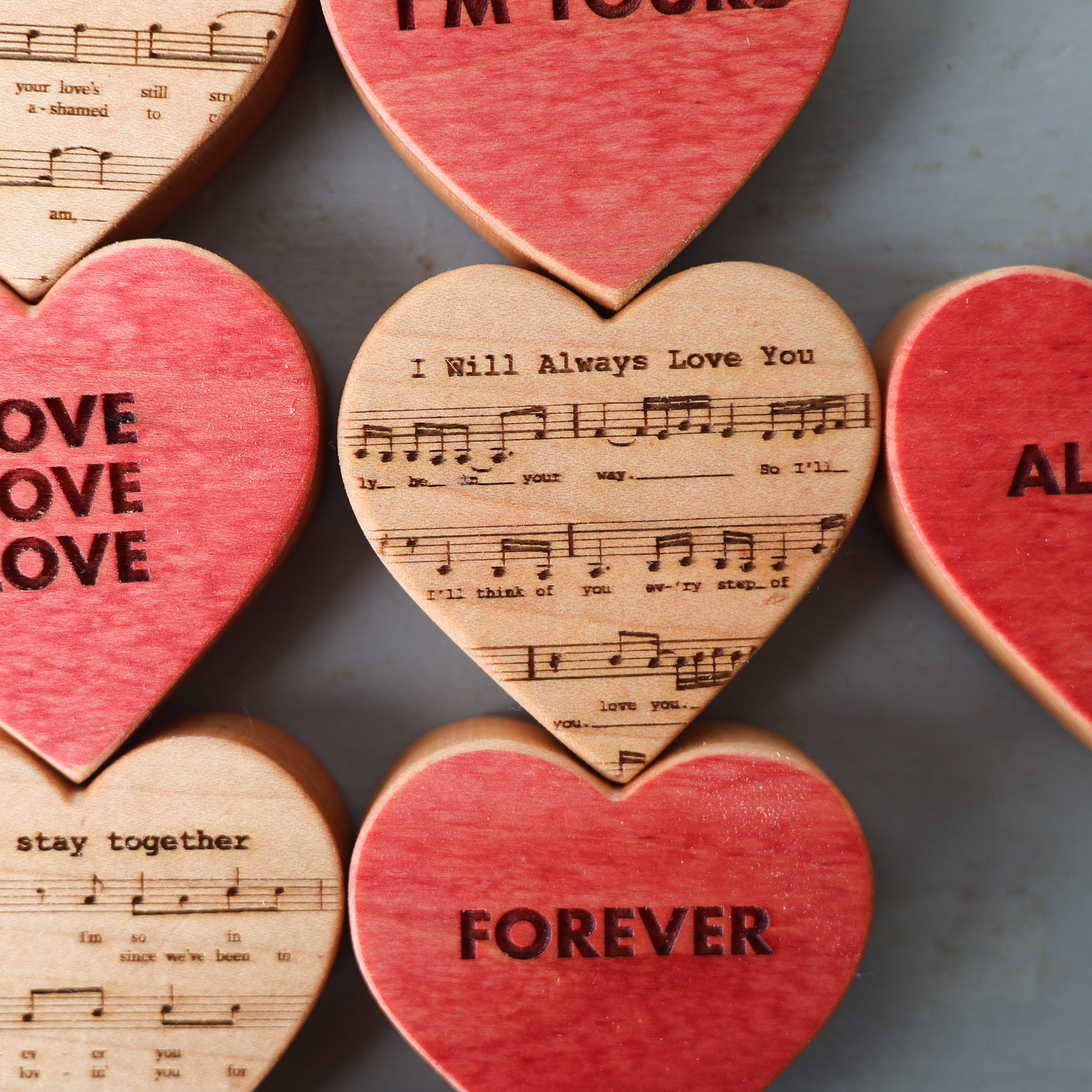 Engraved Love Song Hearts – Dennehey Design Co.
