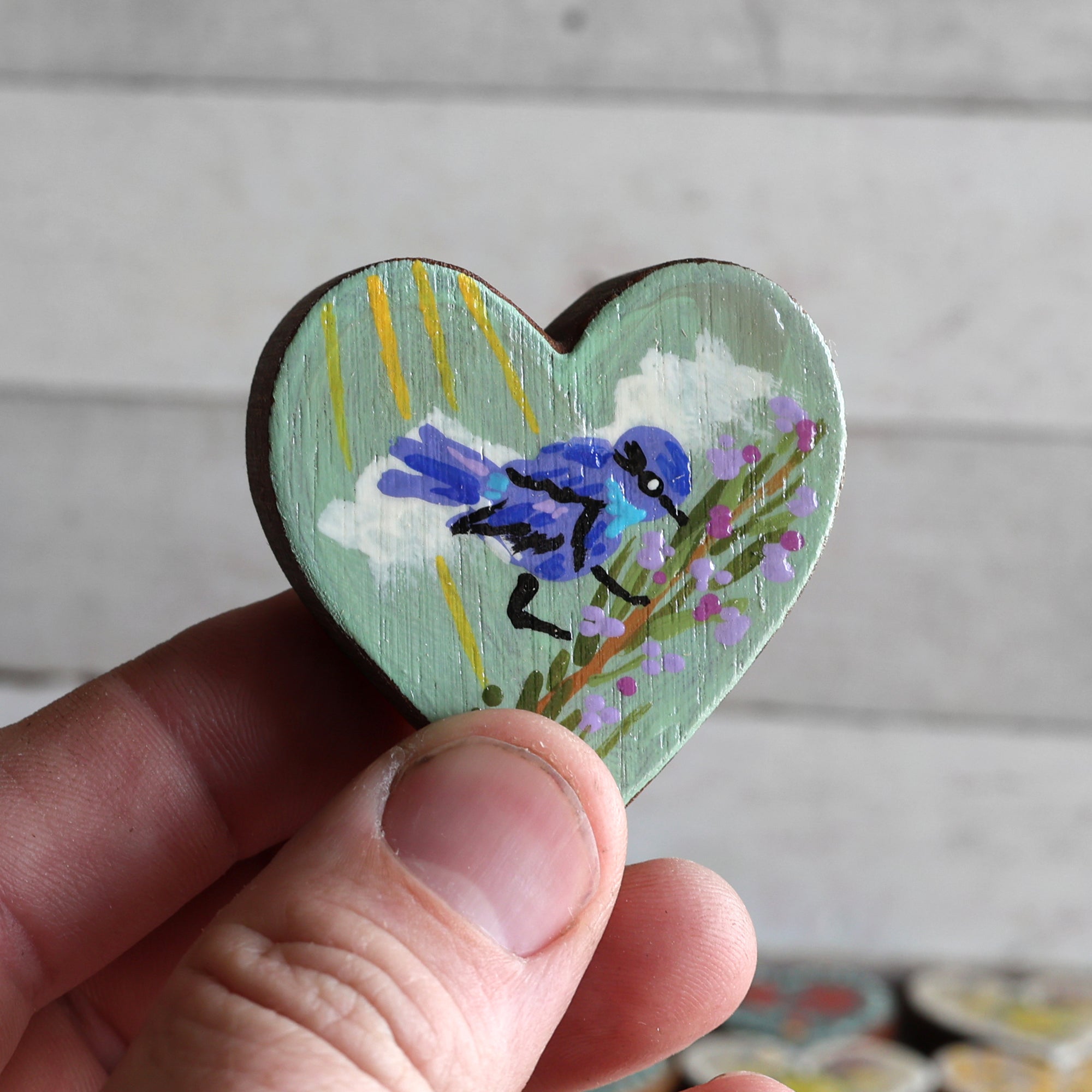 Hand-Painted Wooden Hearts – Dennehey Design Co.
