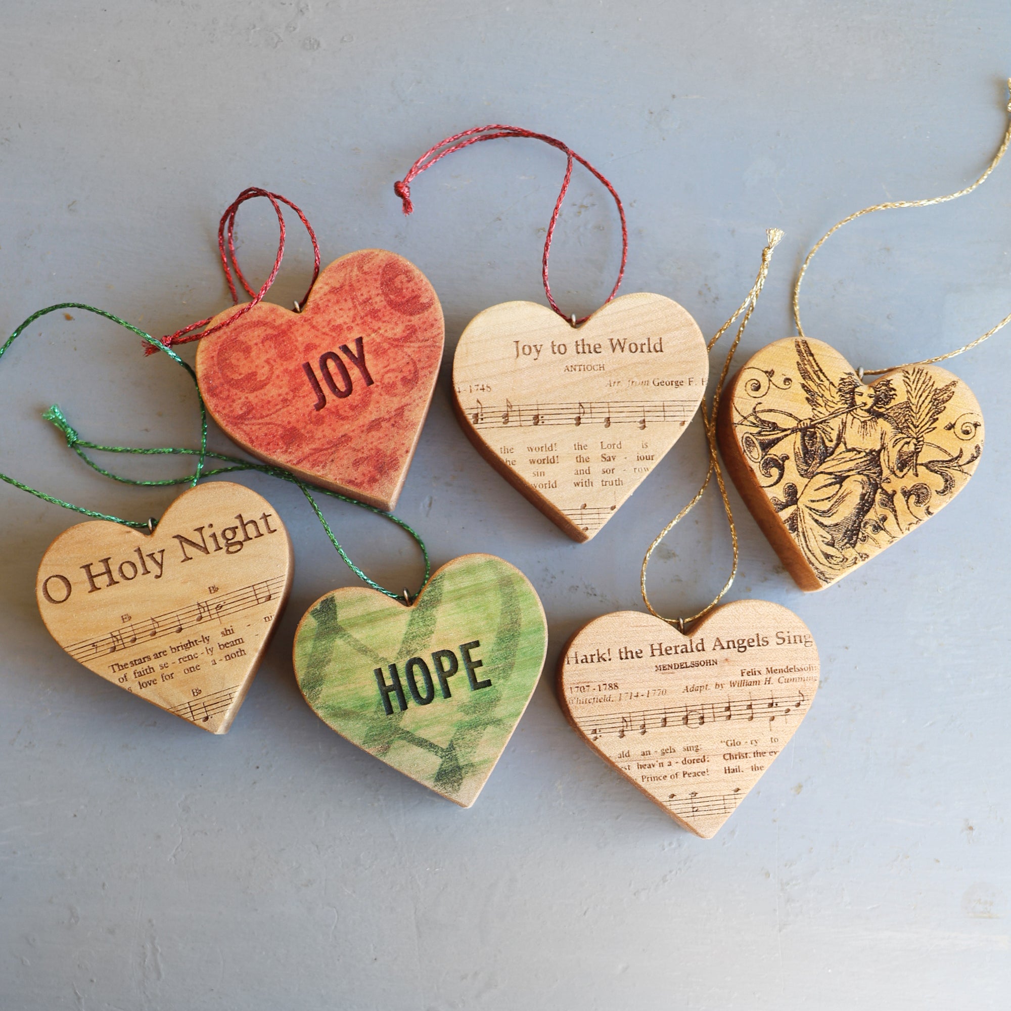 Christmas Carol Heart Ornaments – Dennehey Design Co.