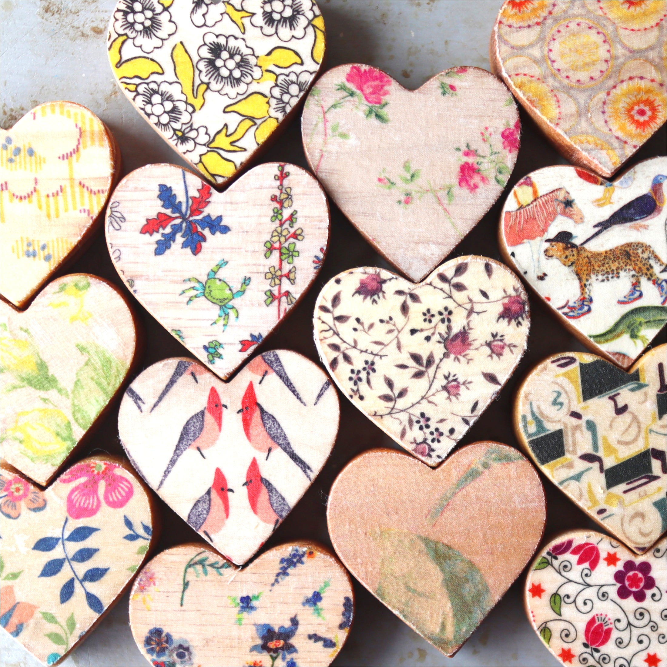 Fabric-Faced Wooden Hearts – Dennehey Design Co.