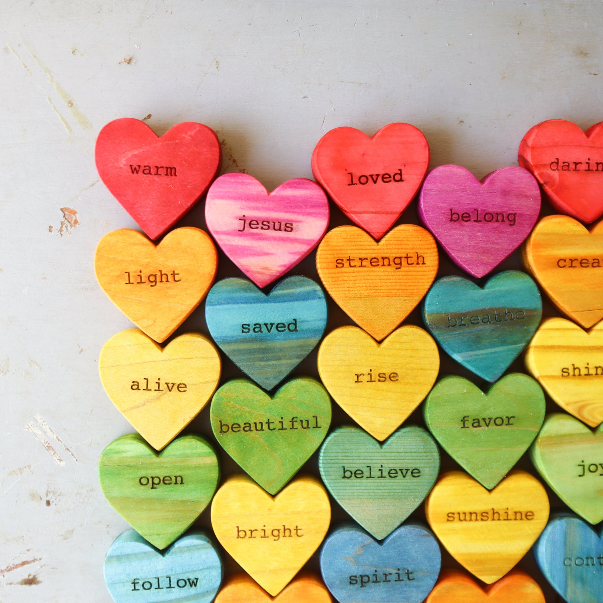 Custom Inspired Words Hearts – Dennehey Design Co.