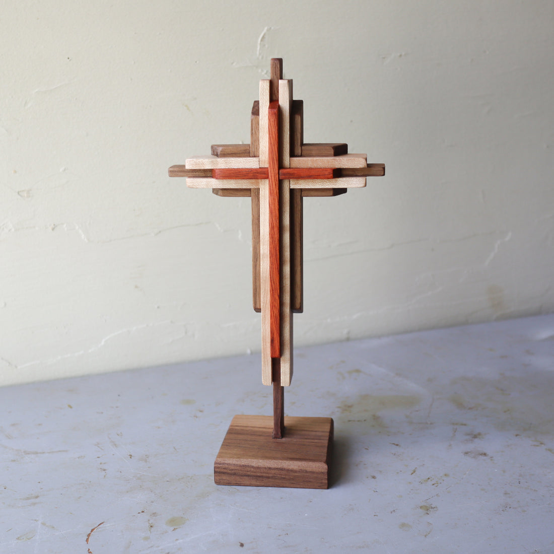 Small Layered Cross With Stand – Dennehey Design Co.