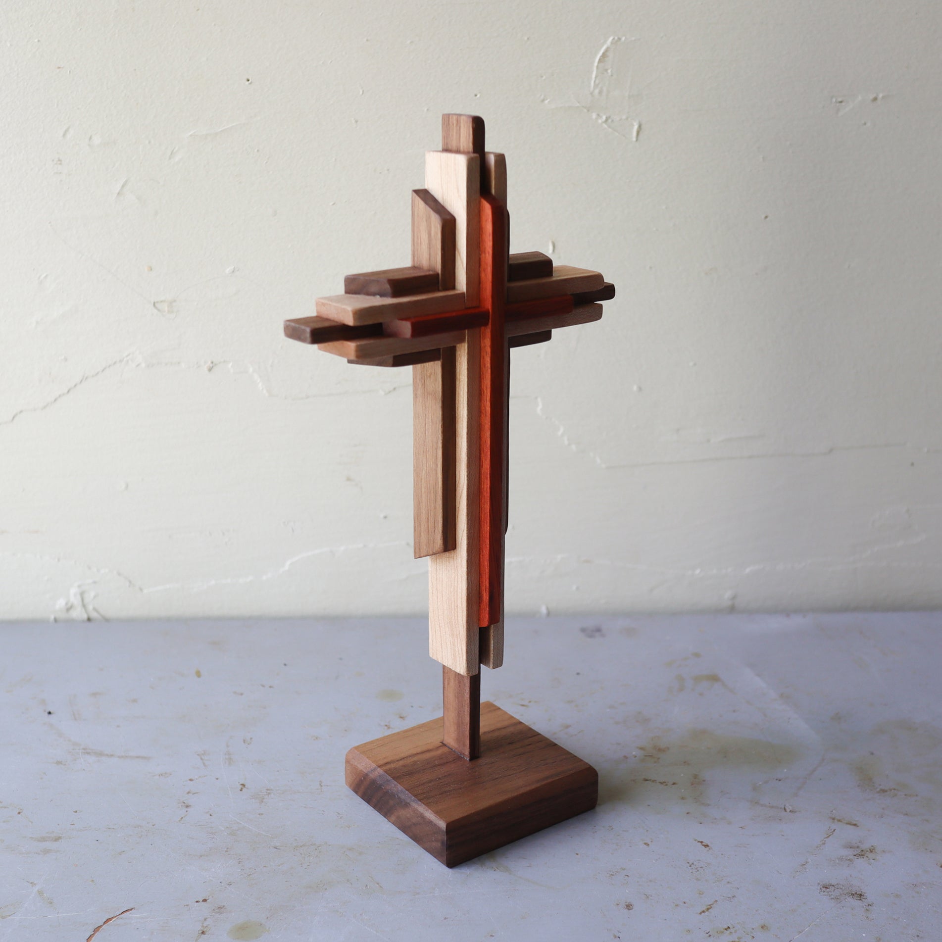Small Layered Cross With Stand – Dennehey Design Co.