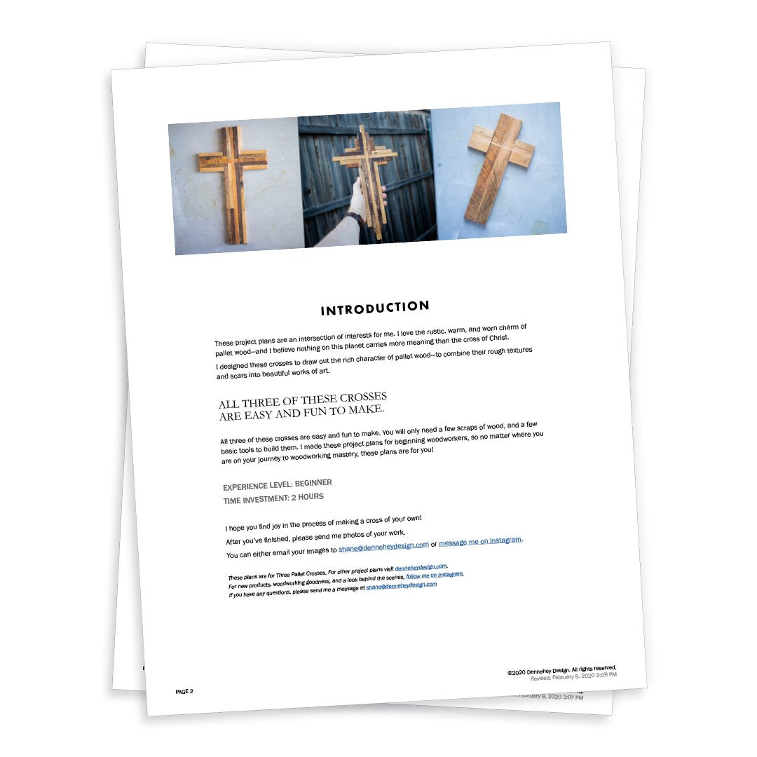 Pallet Wood Cross Project Plans | Set of 3 – Dennehey Design Co.